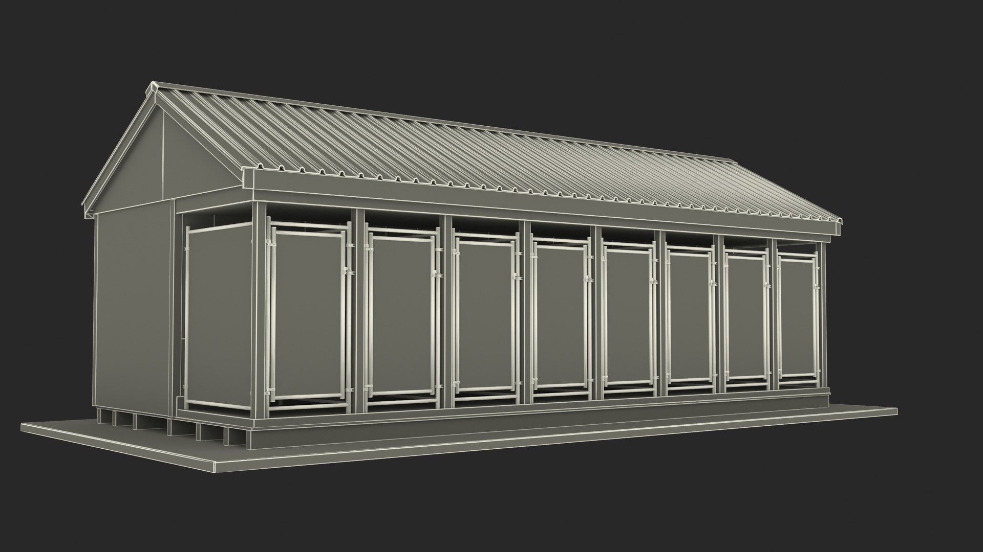 3D Model Outdoor Dog Kennels For 8-Box - TurboSquid 1980942
