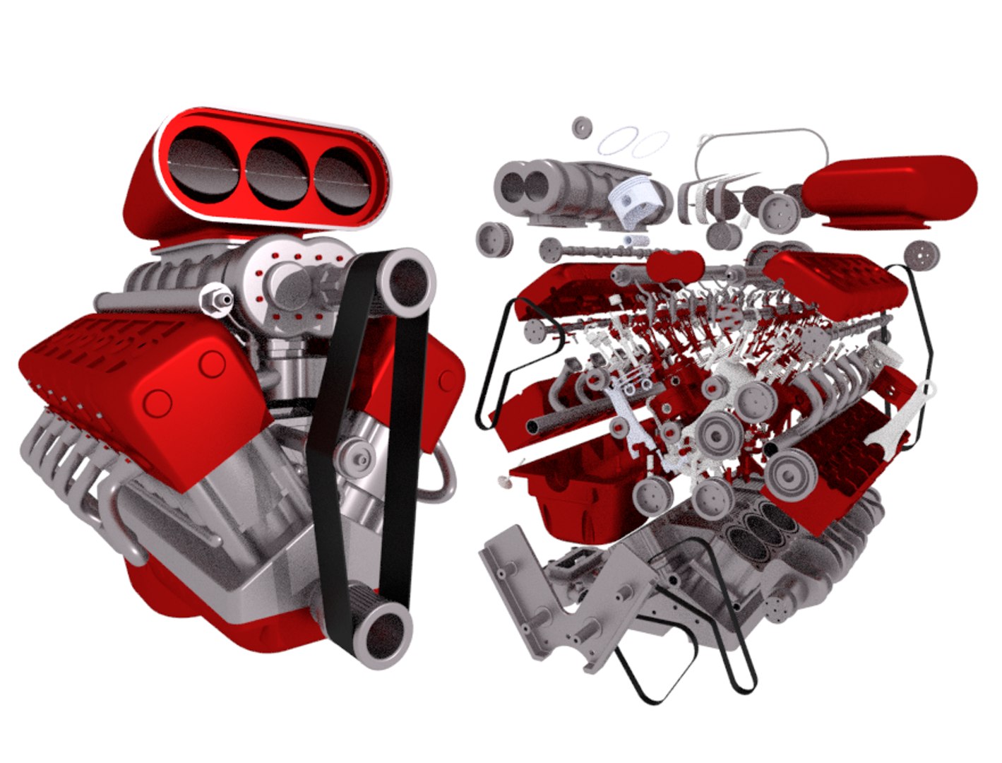 Engine v12 3D model - TurboSquid 1682881
