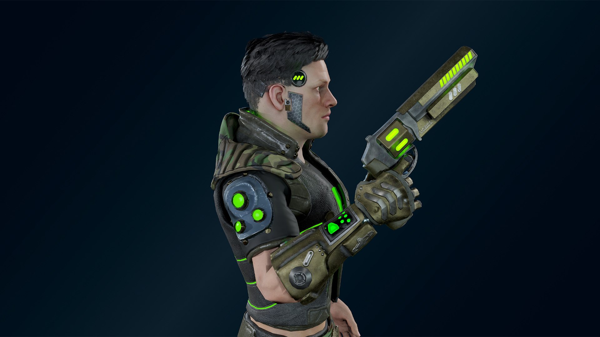 3D Model Cyberpunk Character Man - TurboSquid 1644354