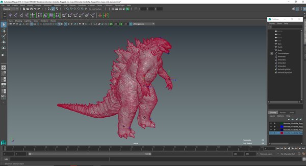 Maya 用に装備されたモンスター ゴジラ3Dモデル - TurboSquid 2117791