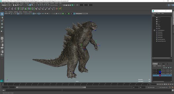 Maya 用に装備されたモンスター ゴジラ3Dモデル - TurboSquid 2117791