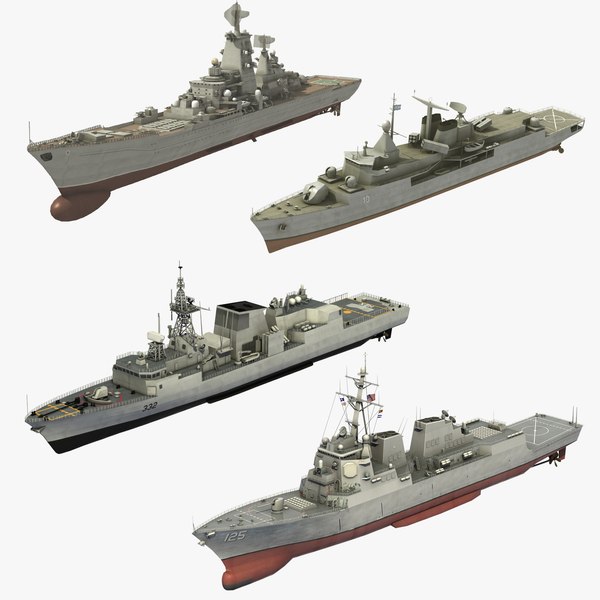 guns captains class frigate 3d model