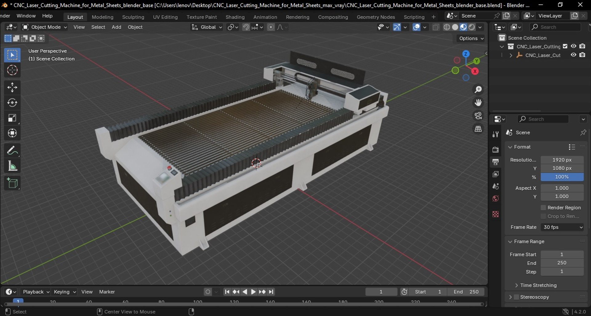 CNC Laser Cutting Machine For Metal Sheets 3D Model - TurboSquid 2388303