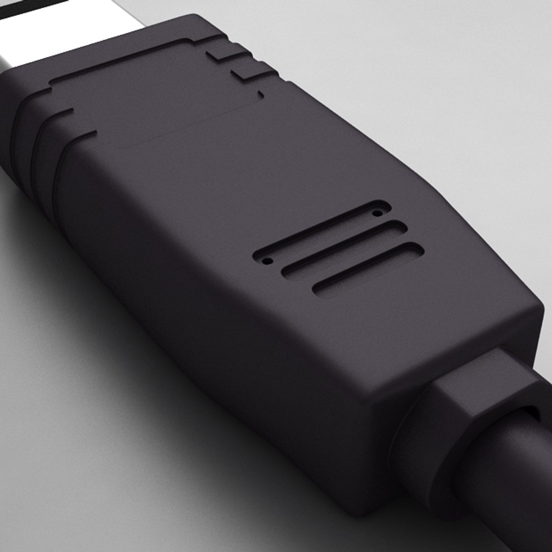 Firewire Ieee 1394 Connector 3d Model