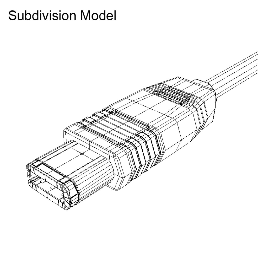 Firewire Ieee 1394 Connector 3d Model