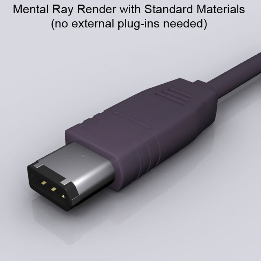Firewire Ieee 1394 Connector 3d Model