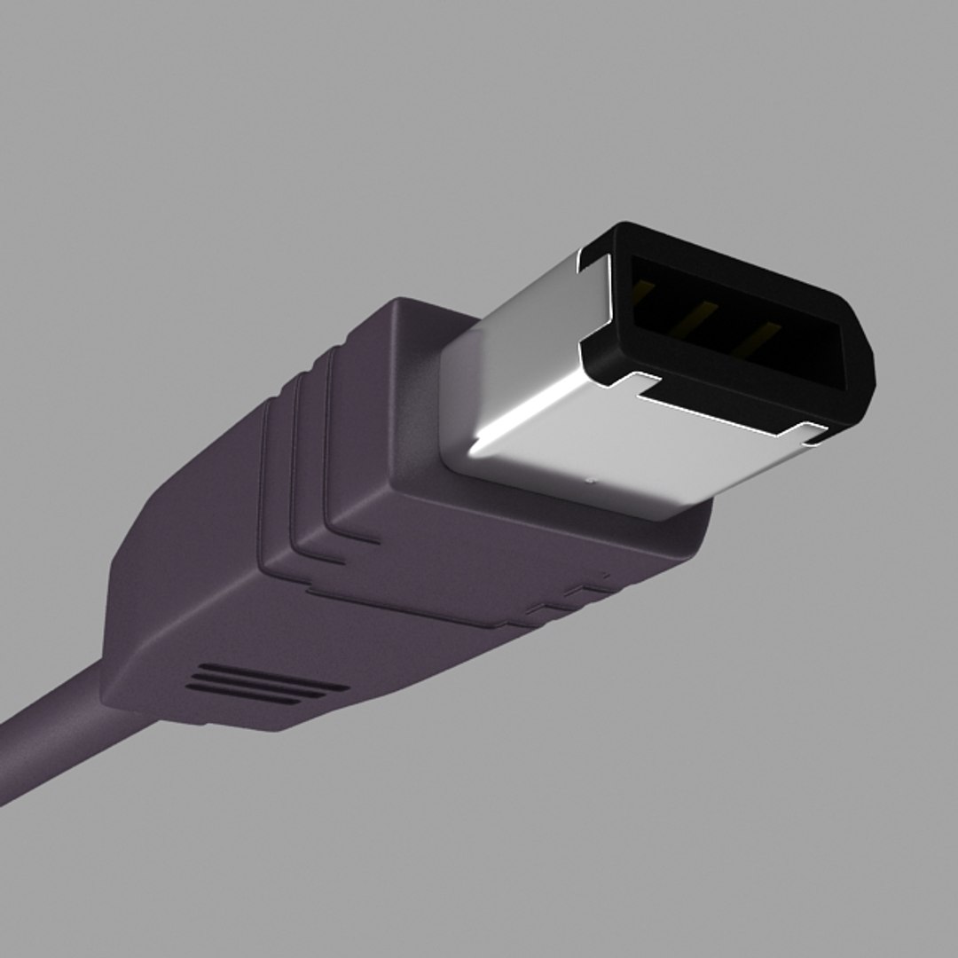 Firewire Ieee 1394 Connector 3d Model