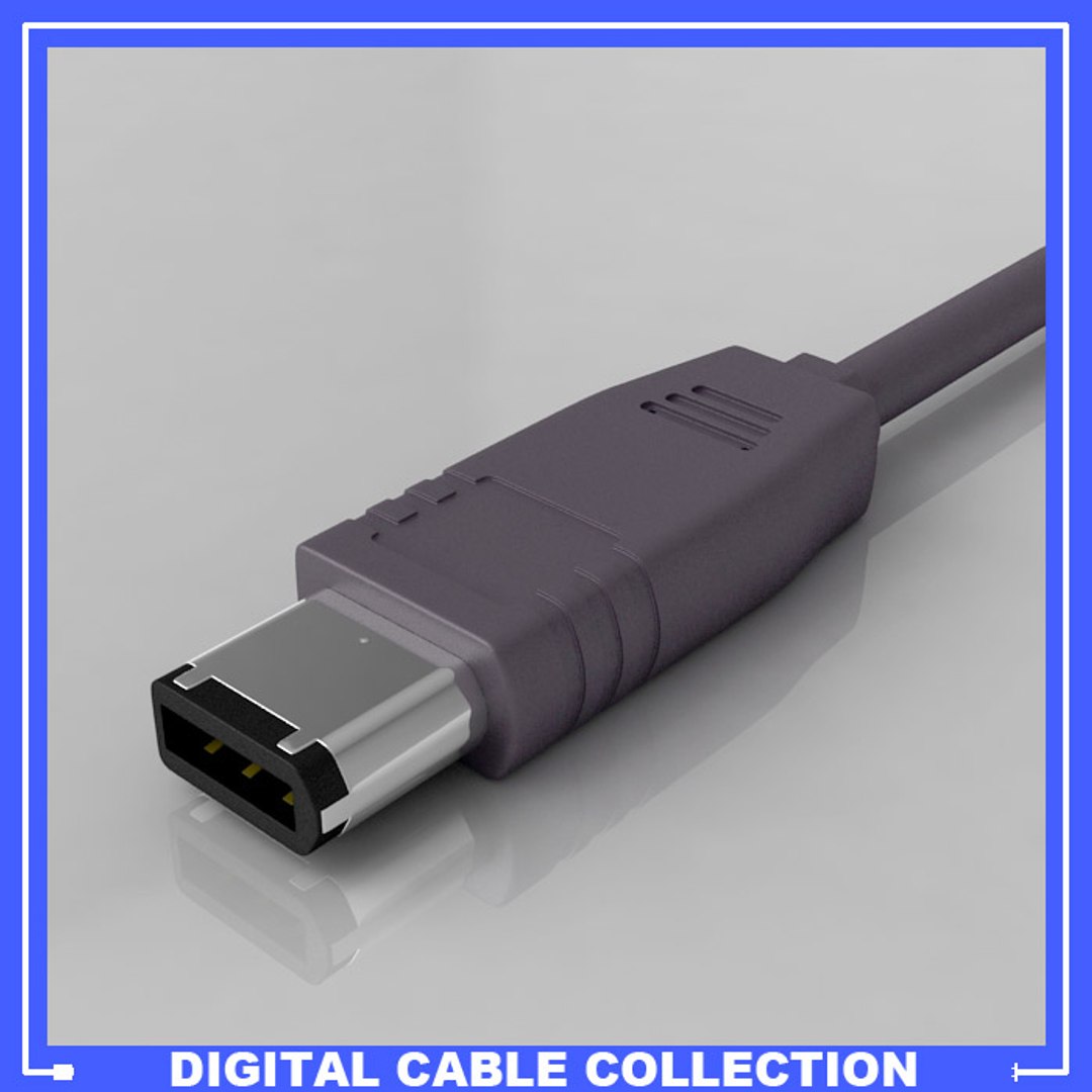 Firewire Ieee 1394 Connector 3d Model