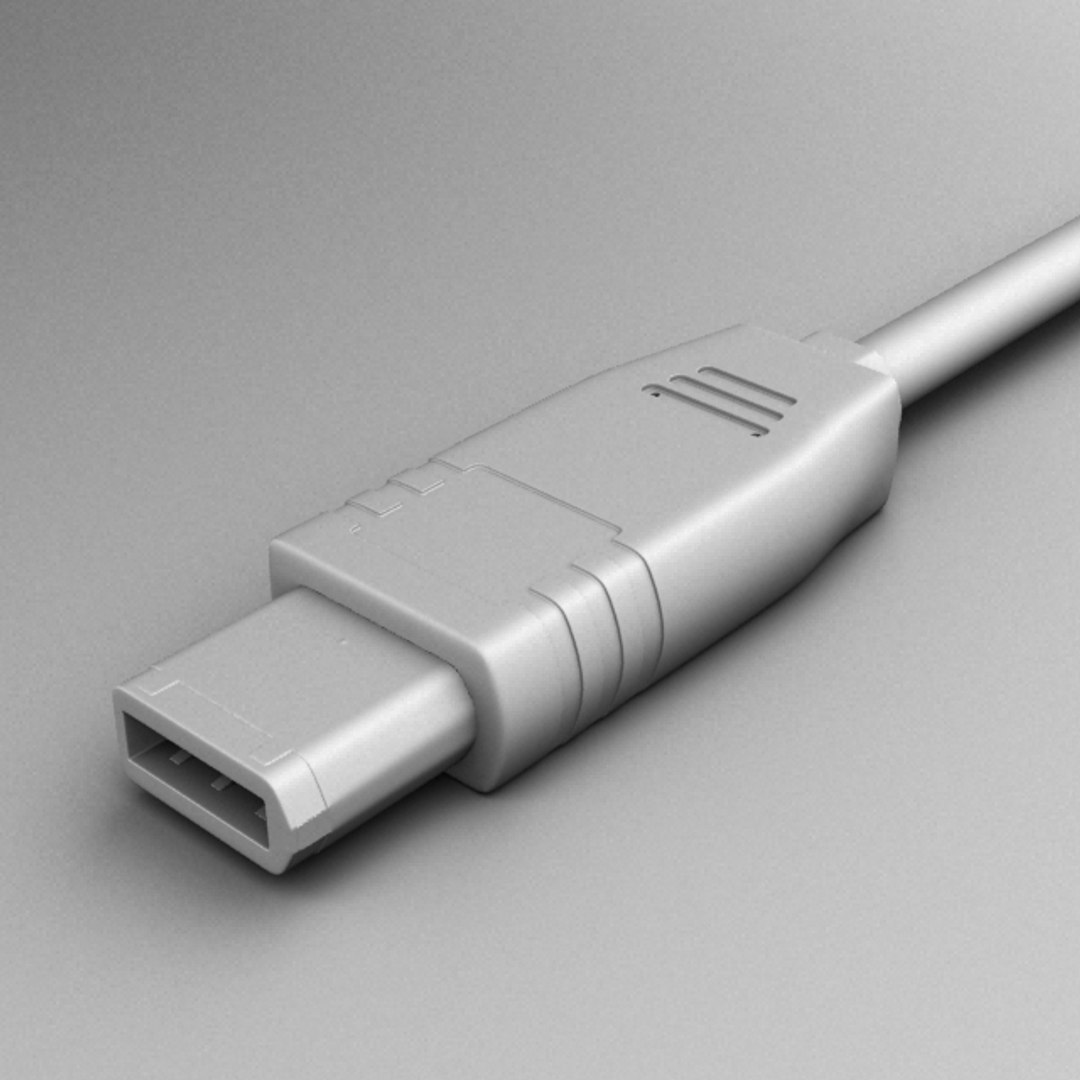 Firewire Ieee 1394 Connector 3d Model