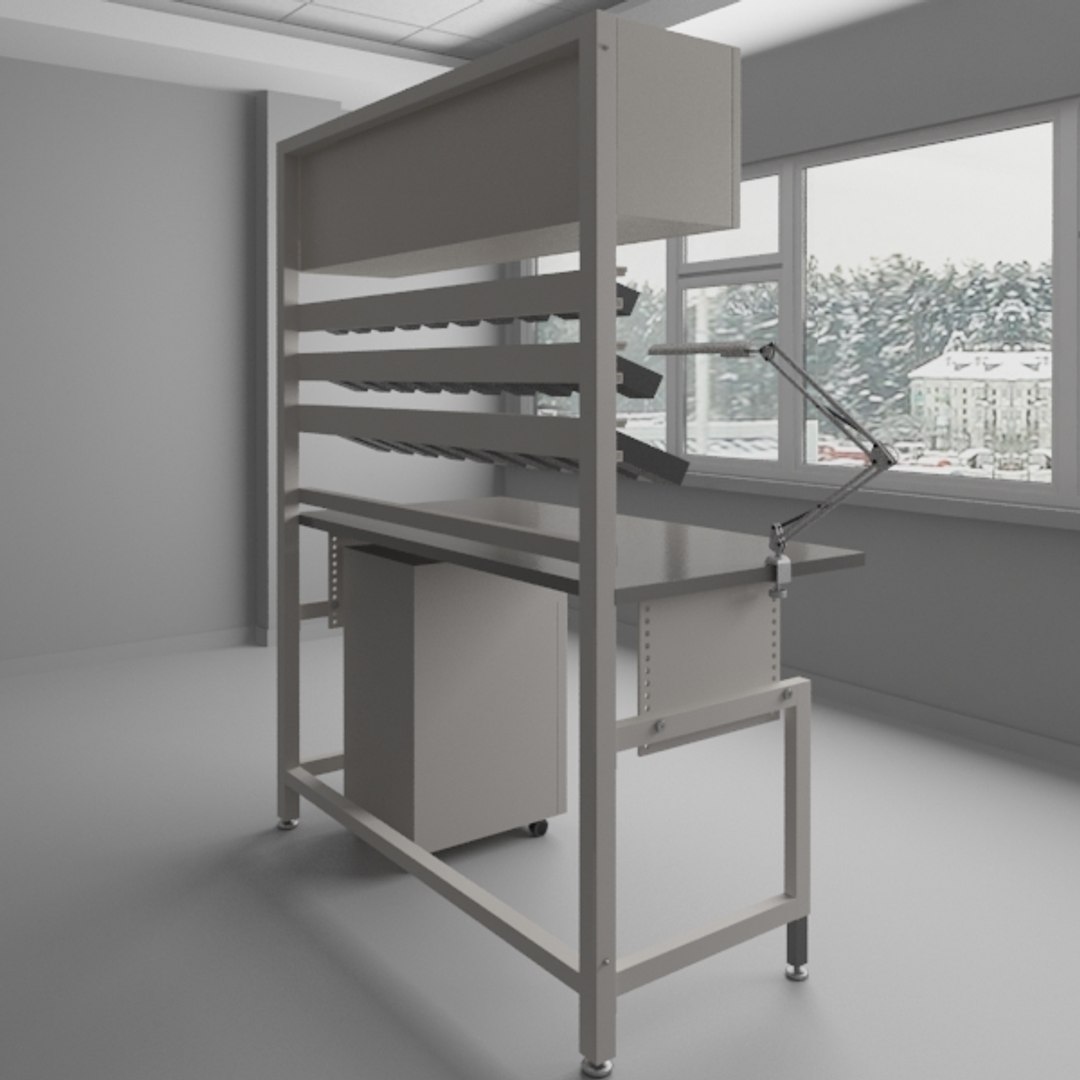 3d model height adjustable workbench