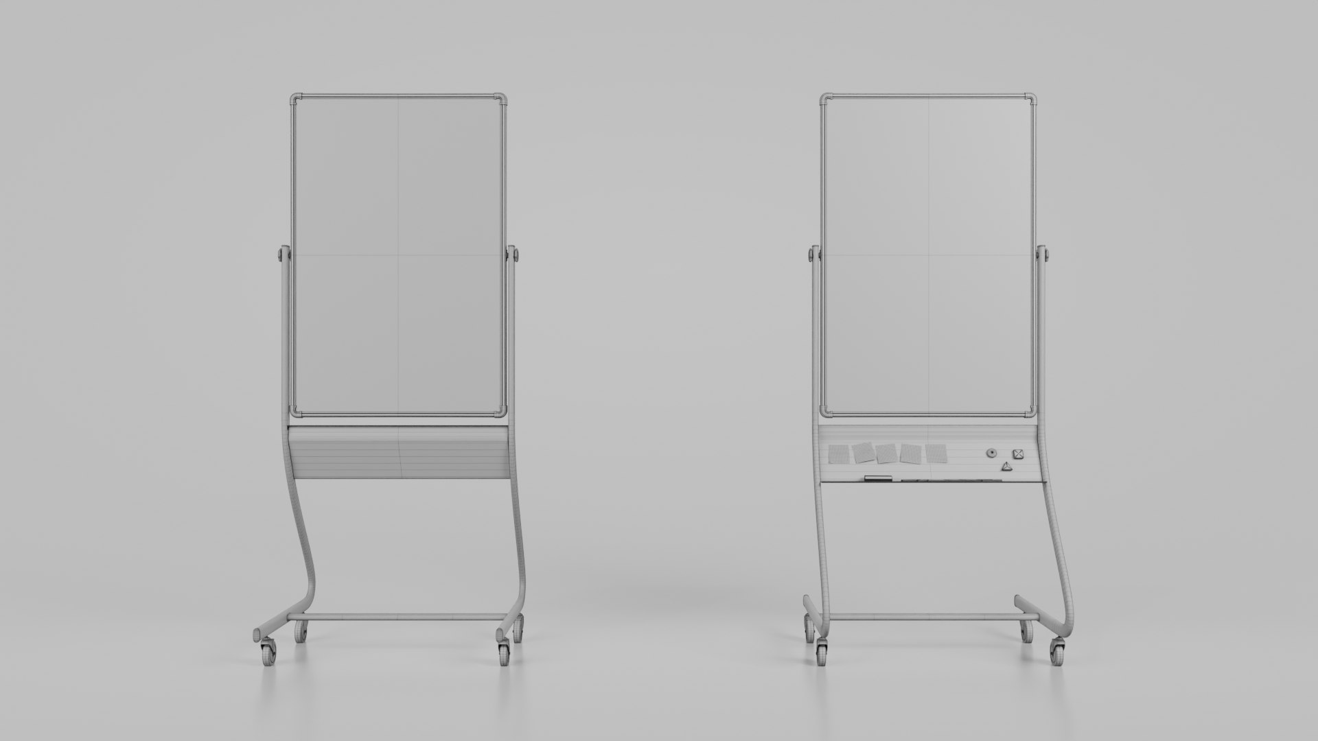 3D Model Compact Double-Sided Tall Trio - Customizable Writing Board ...