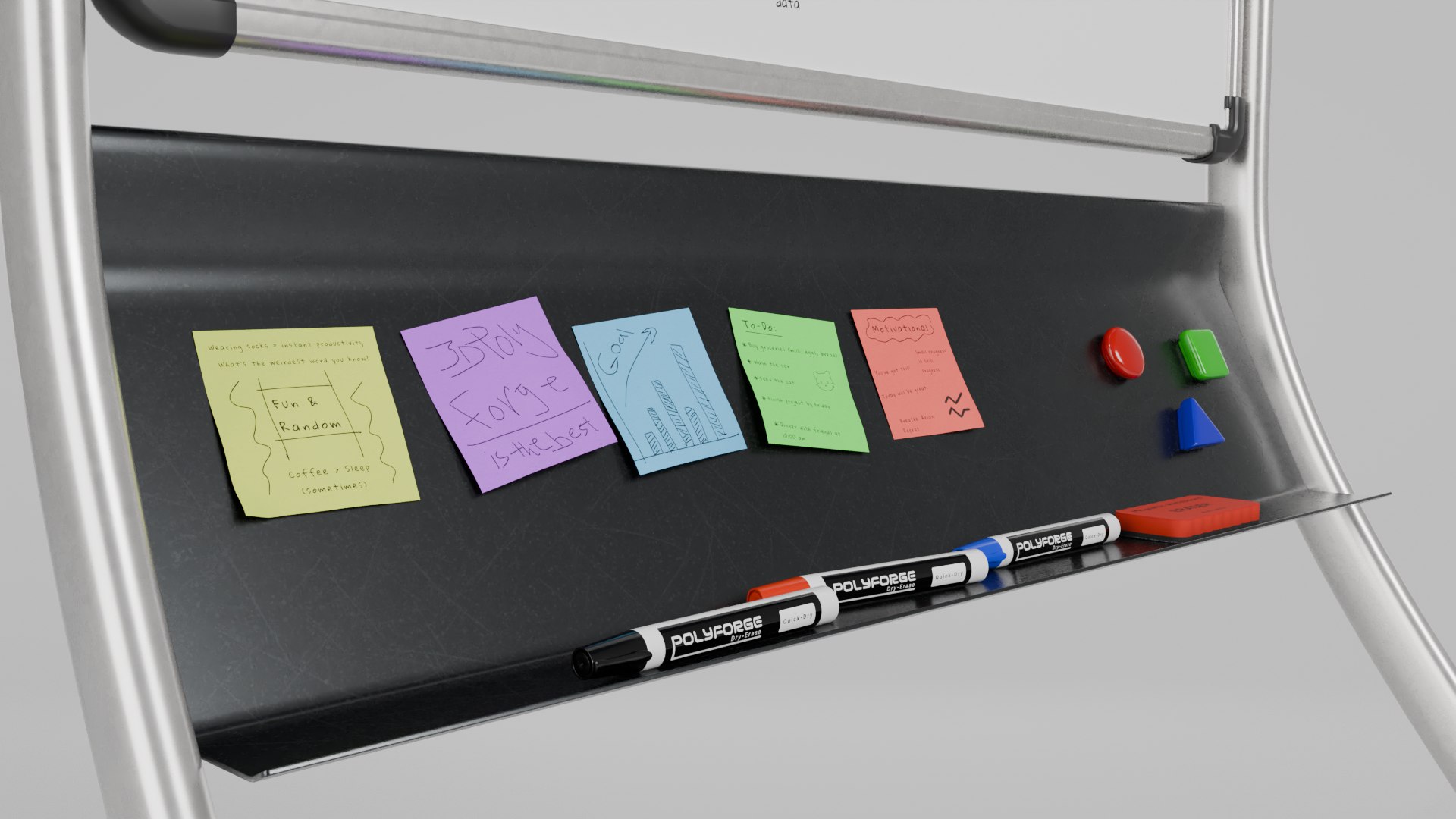 3D Model Compact Double-Sided Tall Trio - Customizable Writing Board ...