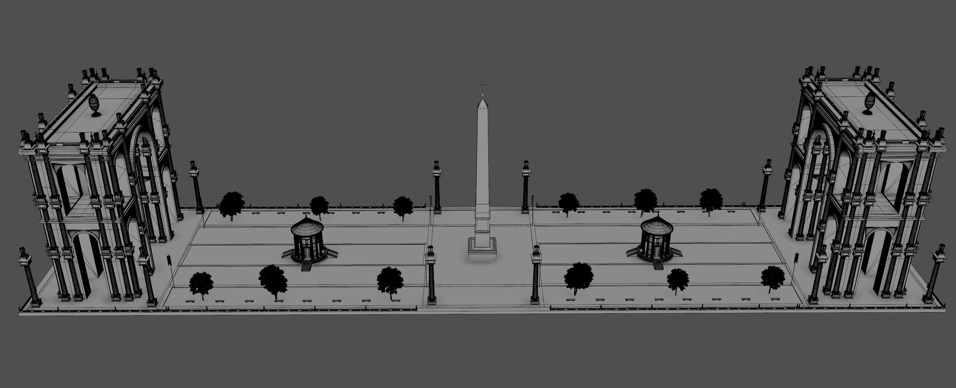 3D Ancient Roman Arches Gate - TurboSquid 2342256