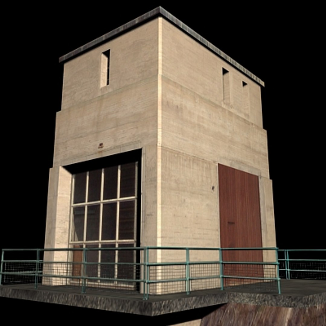 3d Tower Dam Model