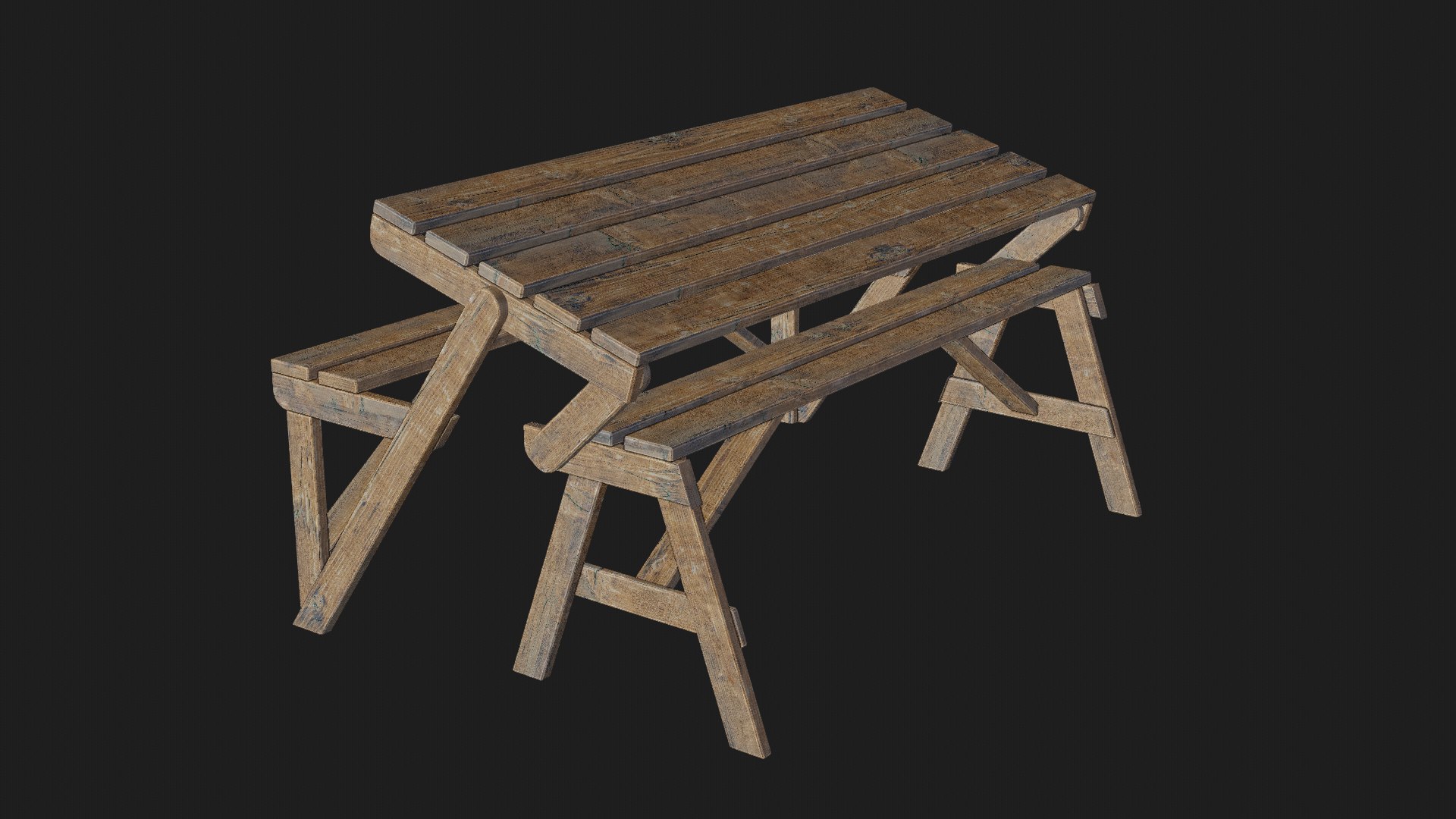 Convertible Picnic Table And Bench Rigged Animated 3D Model ...