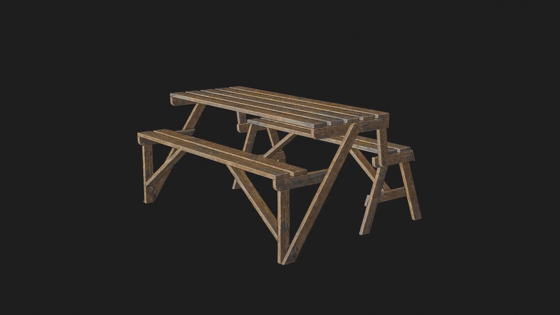 Convertible Picnic Table And Bench Rigged Animated 3D Model ...