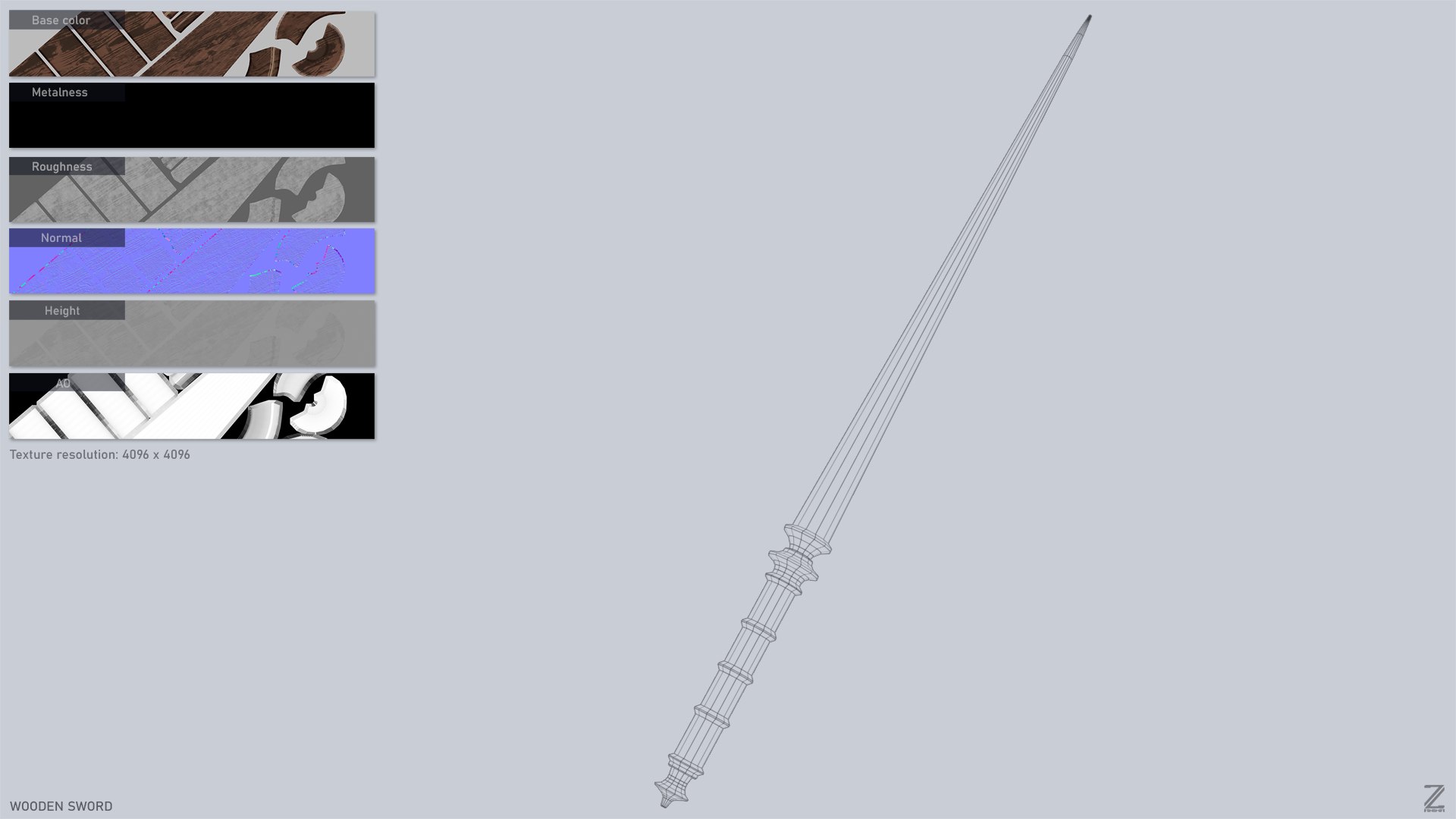 Wooden Sword Collection Model - TurboSquid 2221222