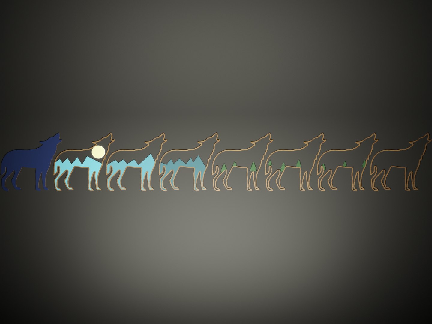 3D Wood Parametric Wall Wolf Model For Cnc Machine Model - TurboSquid ...