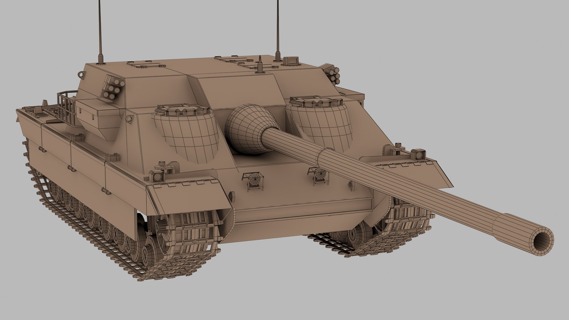 3D FV 217 Badger Tank Desrtoyer - TurboSquid 1732228