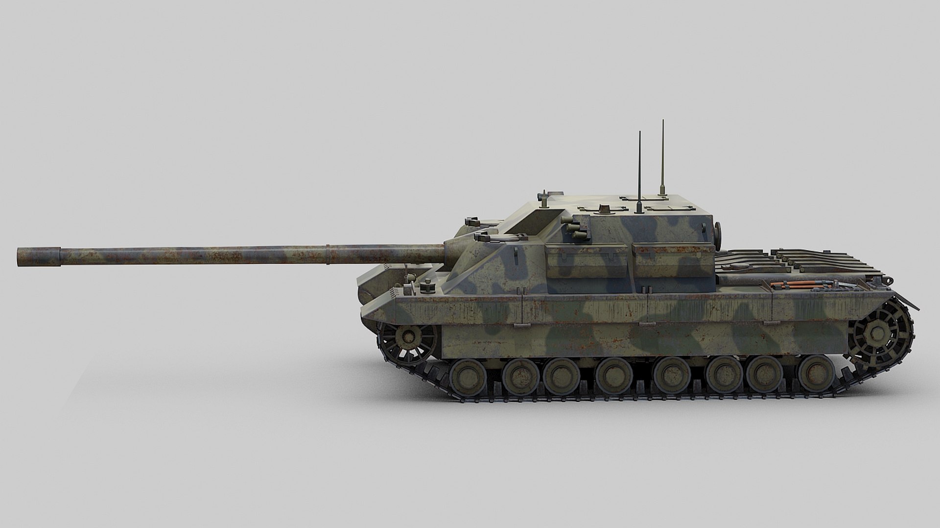 3D FV 217 Badger Tank Desrtoyer - TurboSquid 1732228