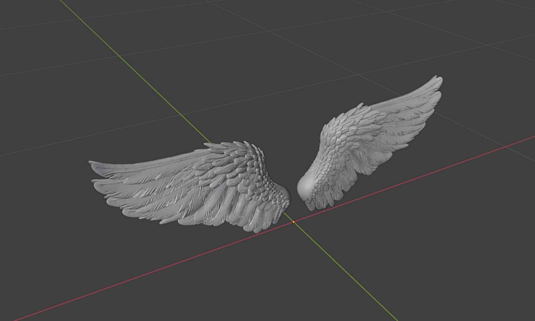 3D Model Sculpture Of A Pair Of Angel Wings In Flight Pose Print Model ...
