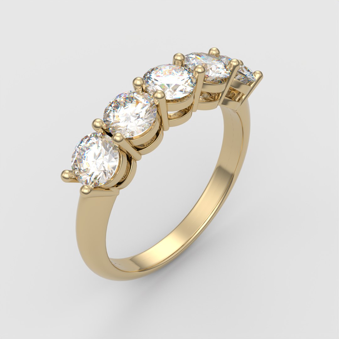 Five-Stone Prong Set Ring JDBCo 3D Model - TurboSquid 2341037