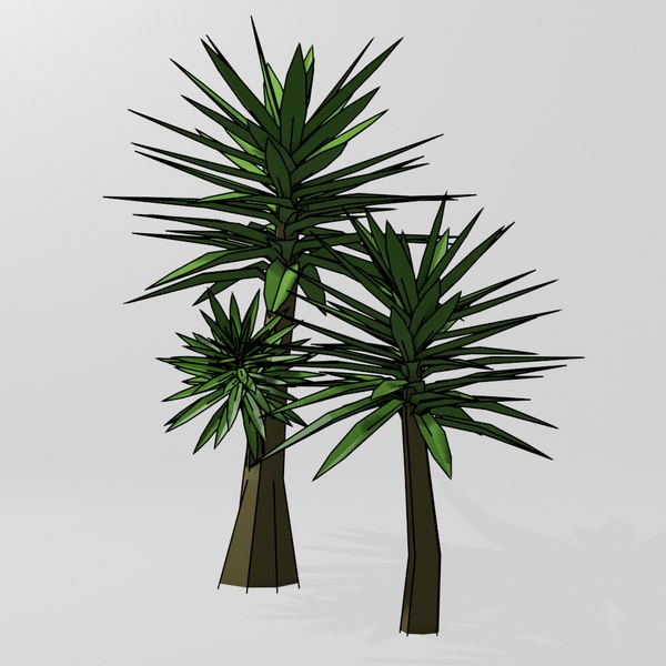 Polygonal yucca 3D model - TurboSquid 1504988