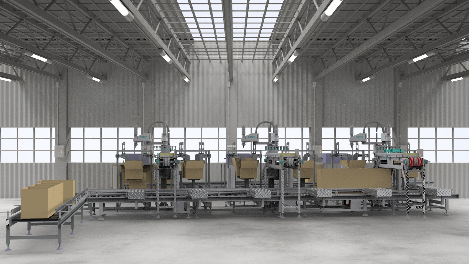 3D Food Unpacking And Packing Machine Conveyor - TurboSquid 1881807