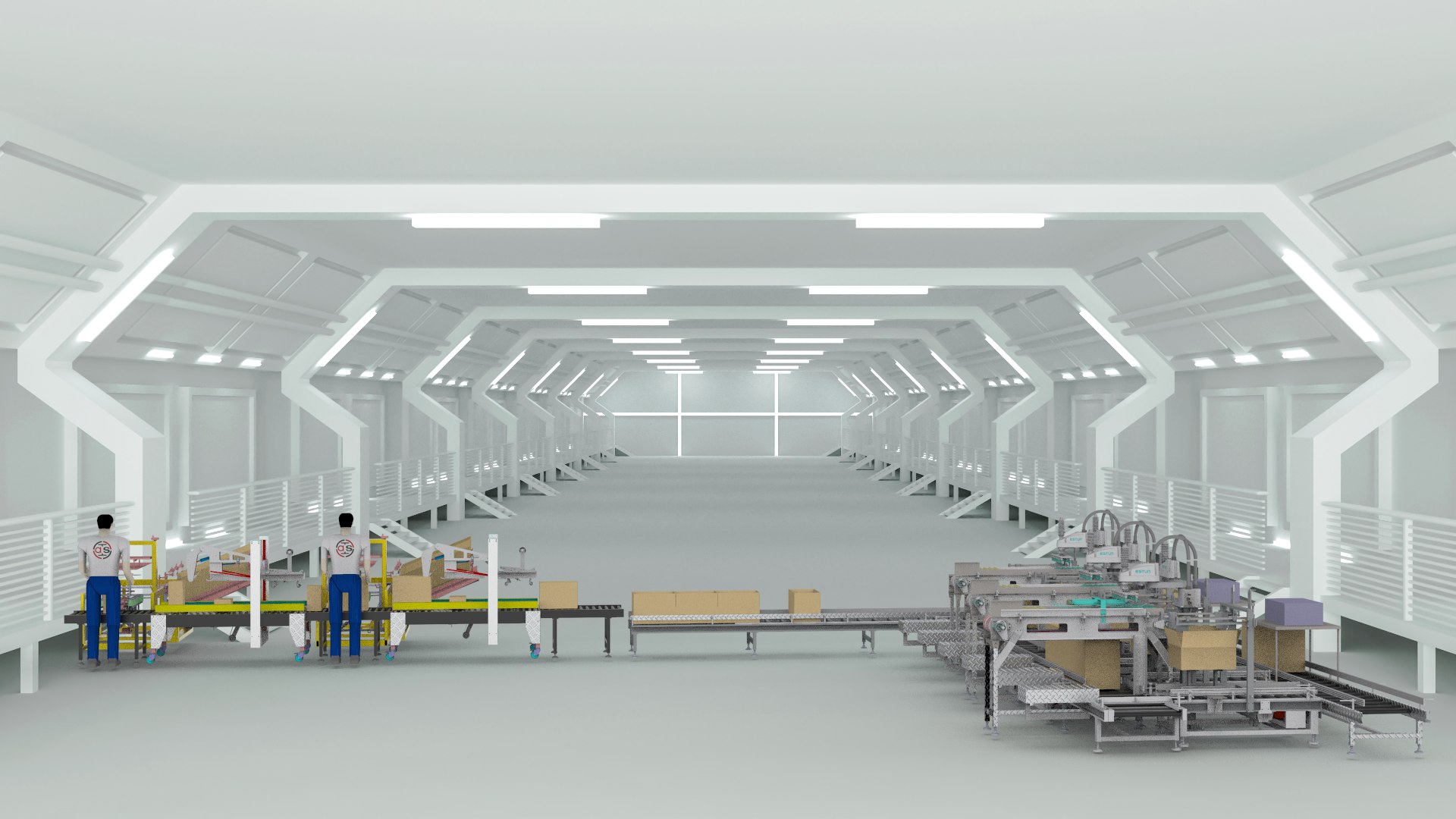 3D Food Unpacking And Packing Machine Conveyor - TurboSquid 1881807