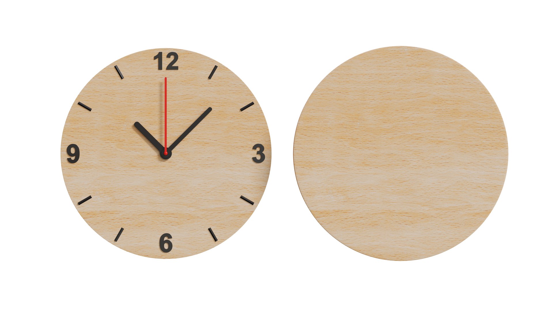 3D Wood Clock - TurboSquid 1815945