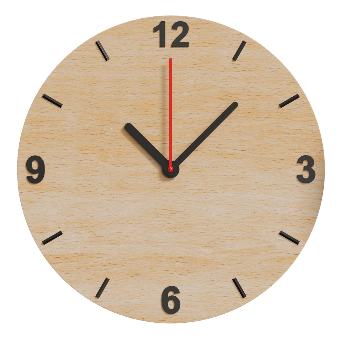 3D Wood Clock - TurboSquid 1815945