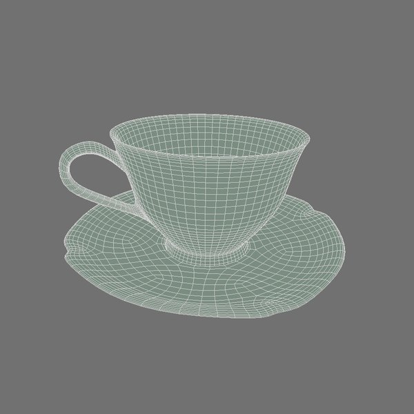tea cup plate 3d max