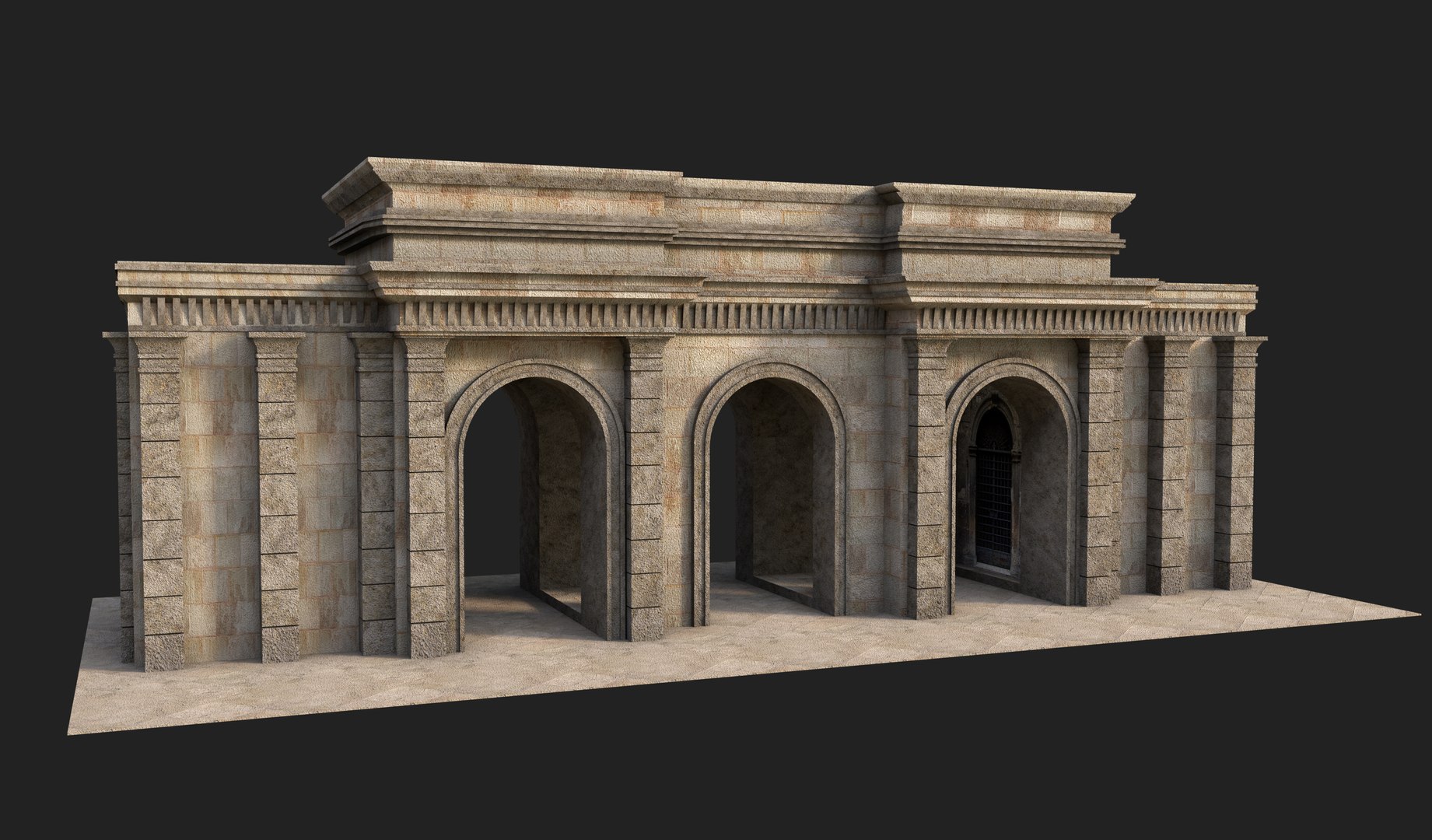 3D Ancient Arch Gate Model - TurboSquid 2184437