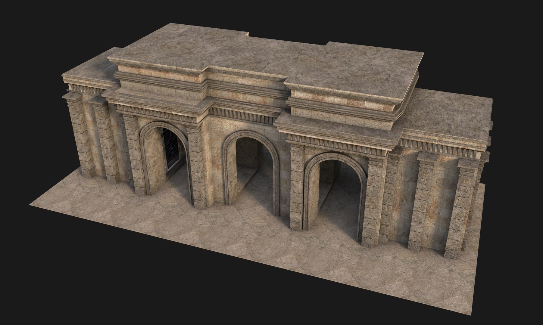 3D Ancient Arch Gate Model - TurboSquid 2184437