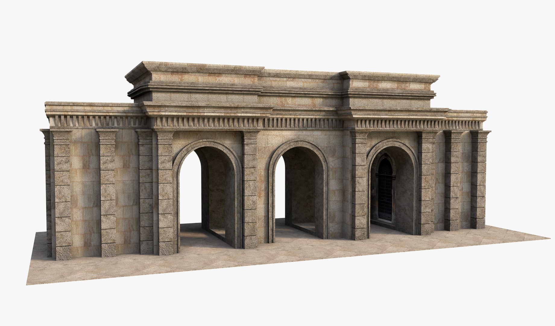3D Ancient Arch Gate Model - TurboSquid 2184437