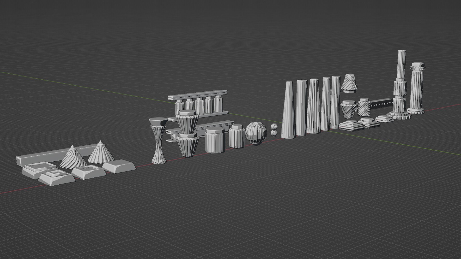 Architectural Modular Column Kit Set Ancient Style 3D Model ...