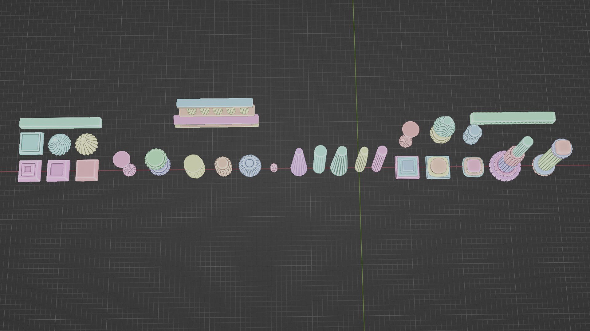 Architectural Modular Column Kit Set Ancient Style 3D Model ...