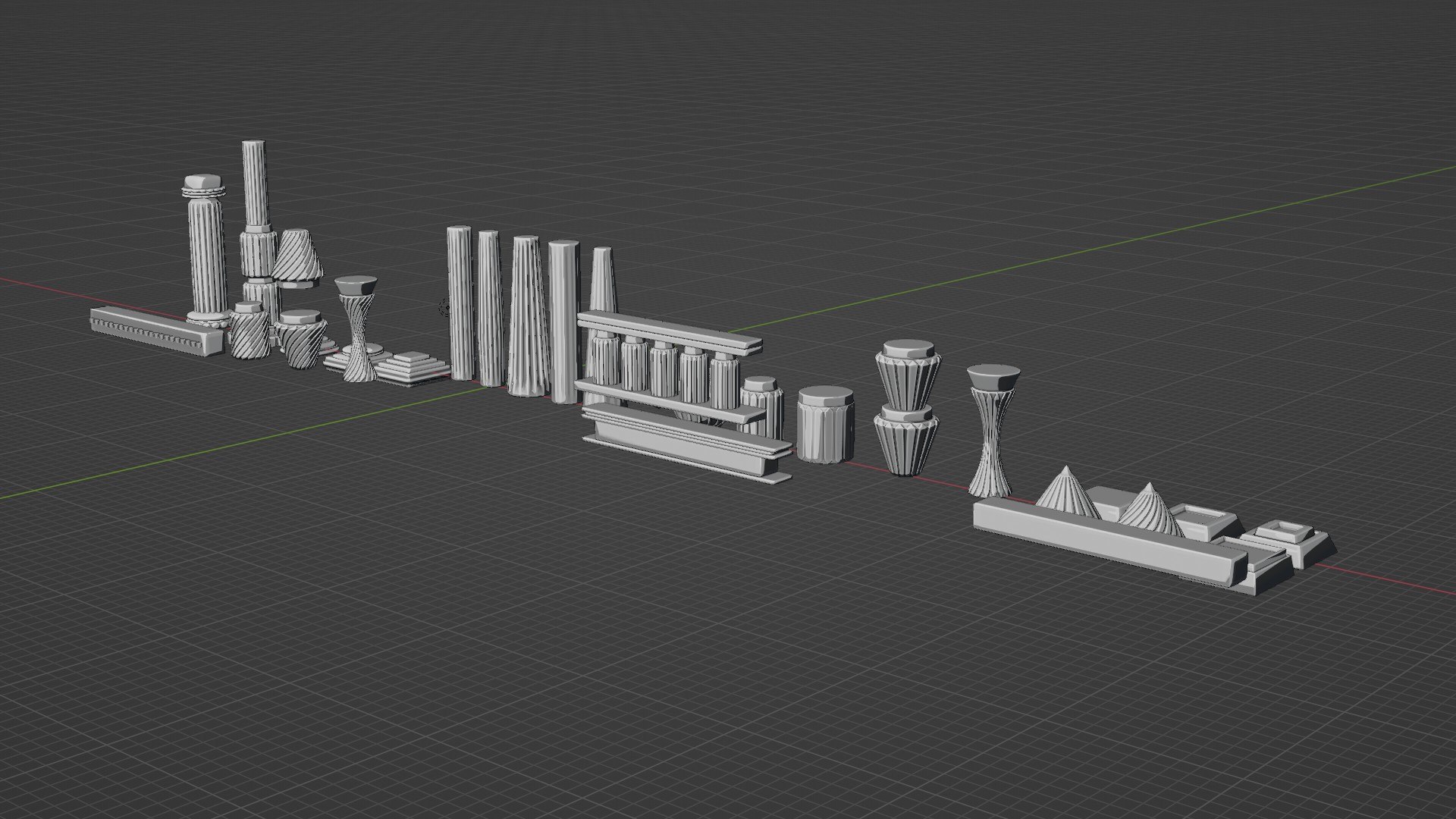 Architectural Modular Column Kit Set Ancient Style 3D Model ...