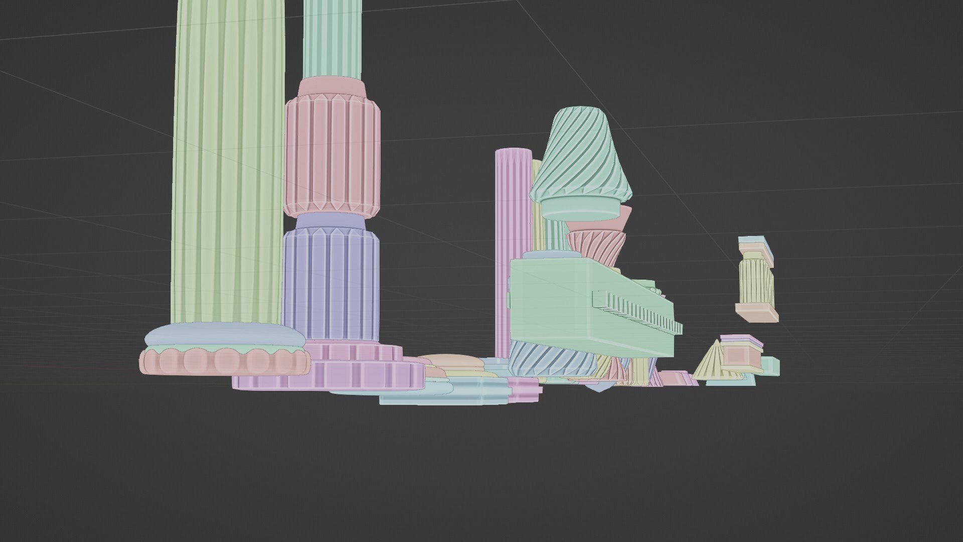 Architectural Modular Column Kit Set Ancient Style 3D Model ...