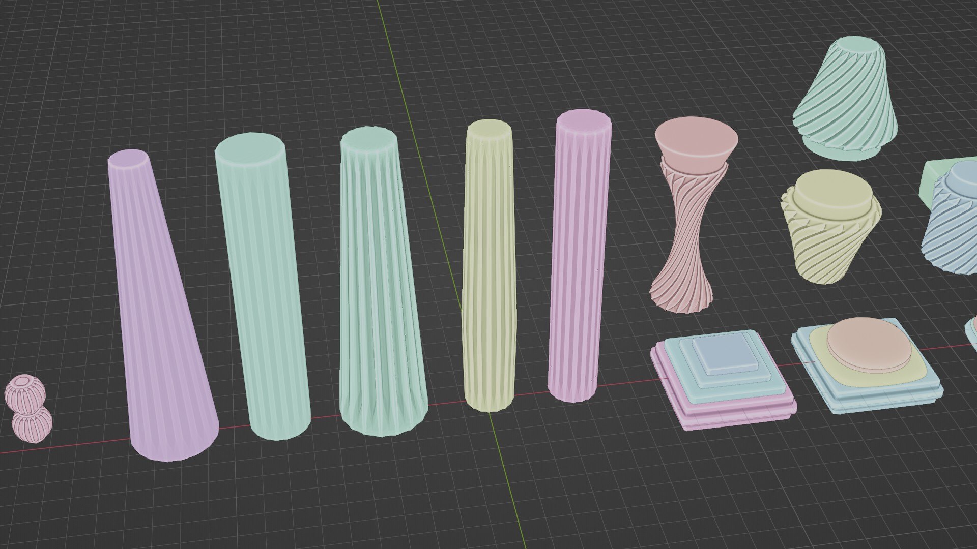 Architectural Modular Column Kit Set Ancient Style 3D Model ...