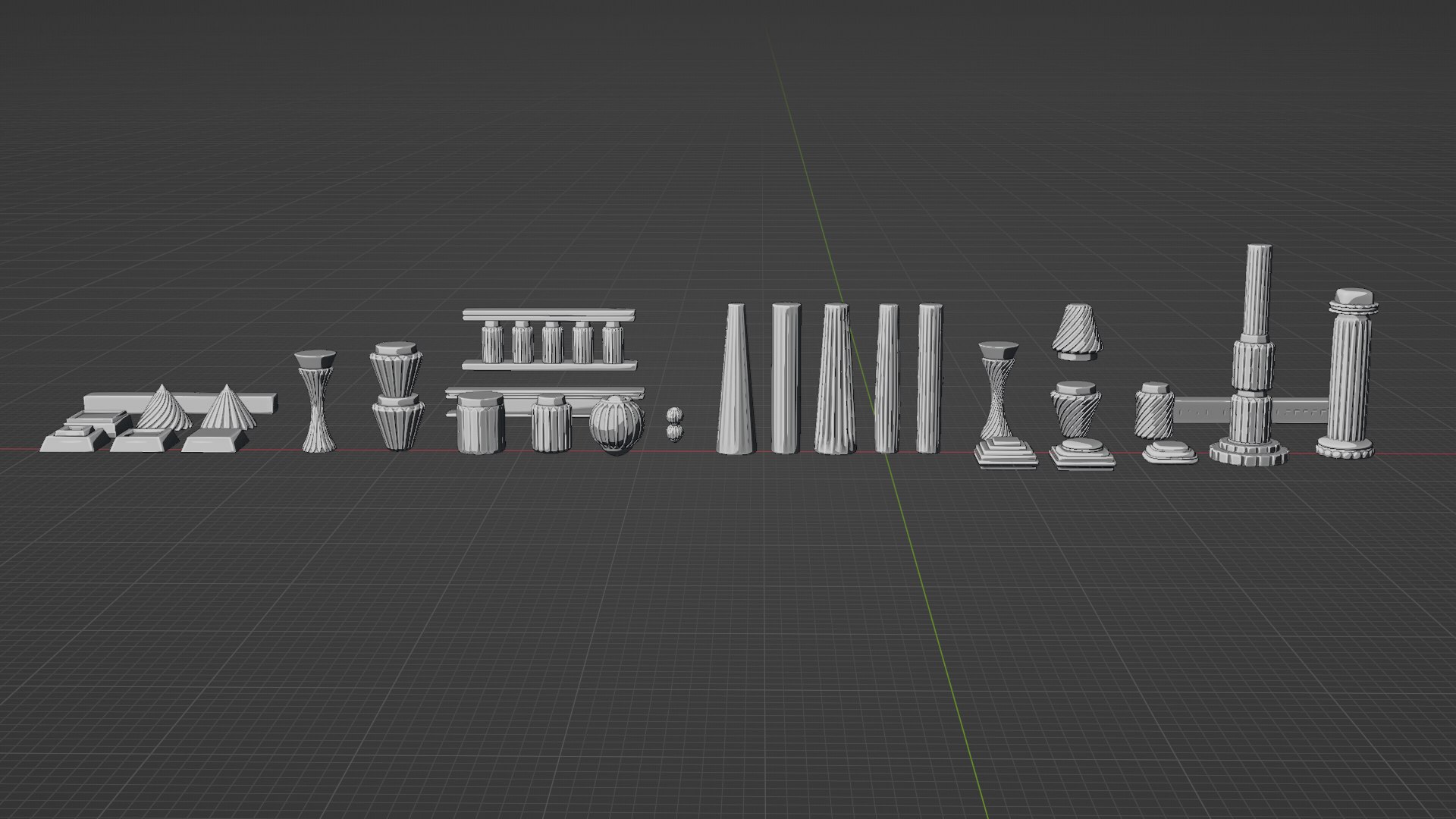 Architectural Modular Column Kit Set Ancient Style 3D Model ...