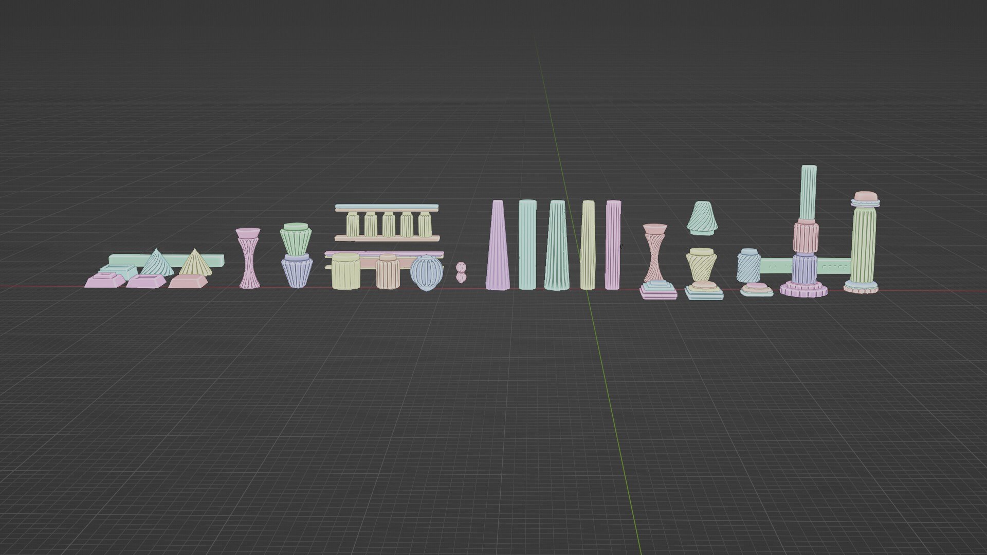 Architectural Modular Column Kit Set Ancient Style 3D Model ...