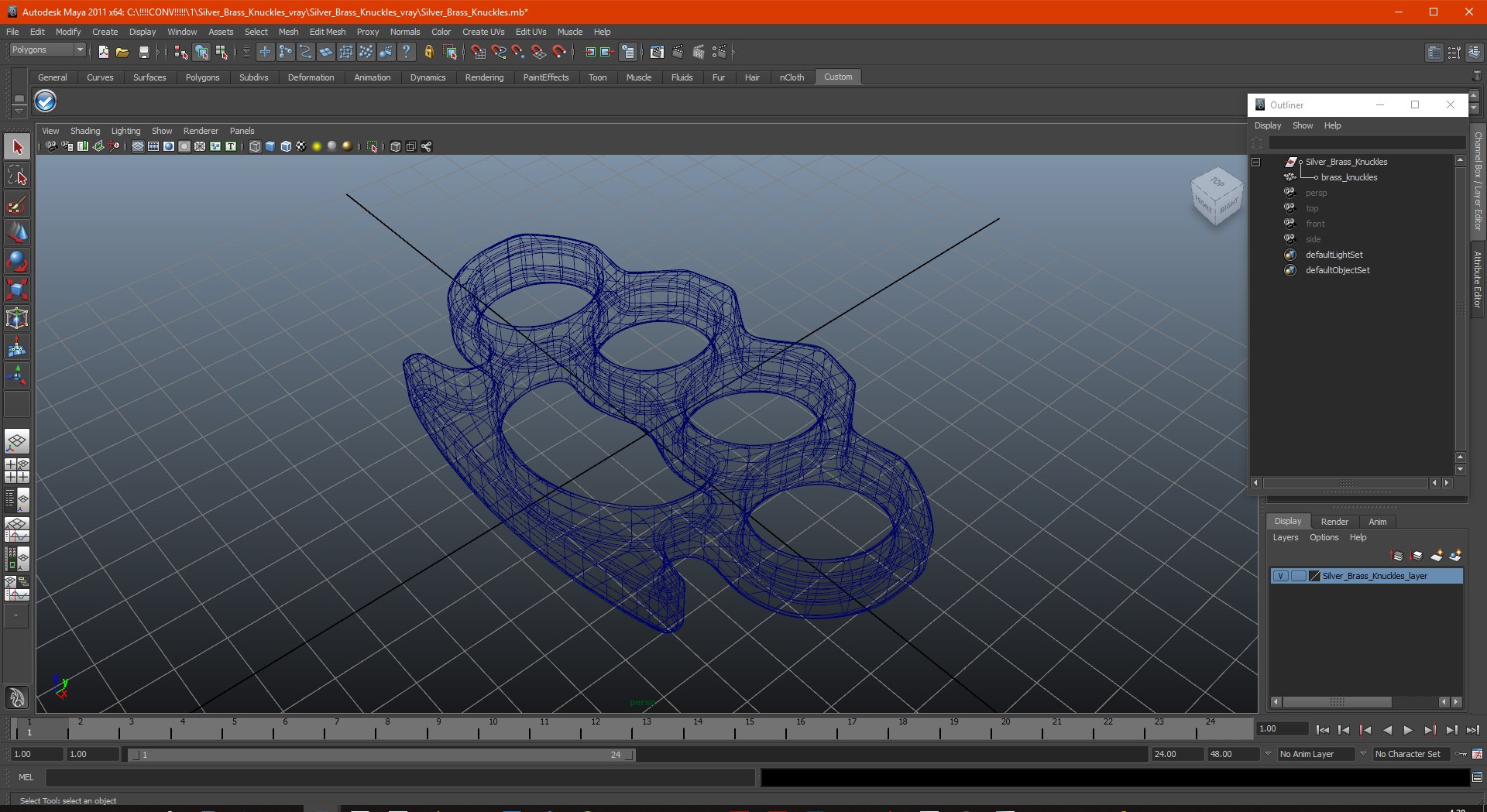 3D Silver Brass Knuckles Model - TurboSquid 1472432