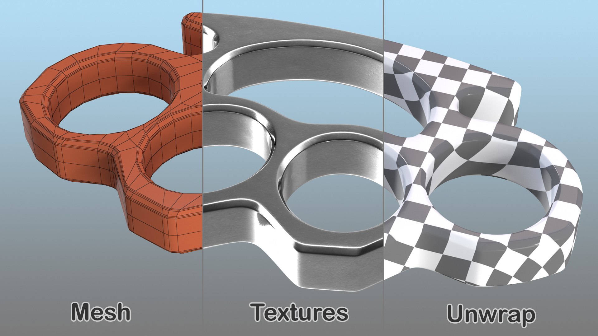 3D Silver Brass Knuckles Model - TurboSquid 1472432