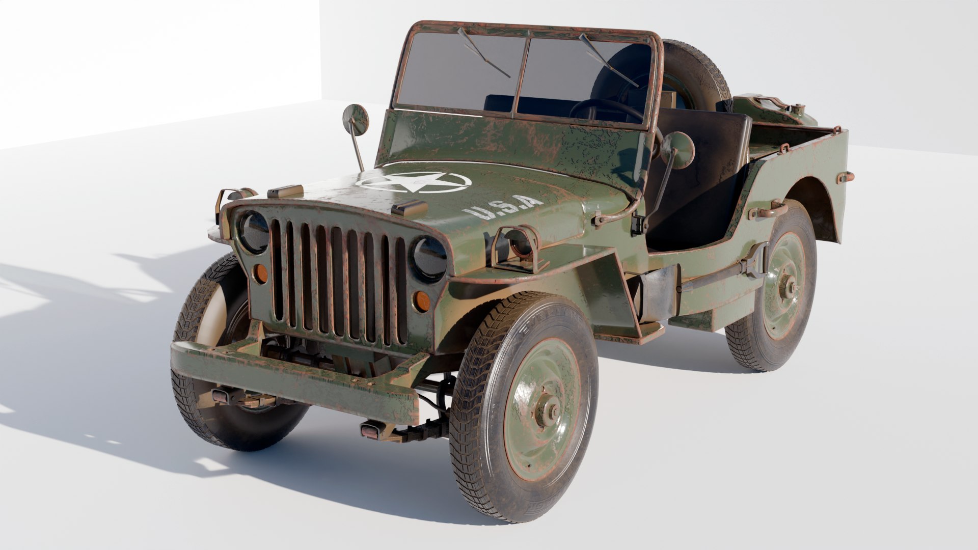3D Car Model Willys MB - TurboSquid 2130847