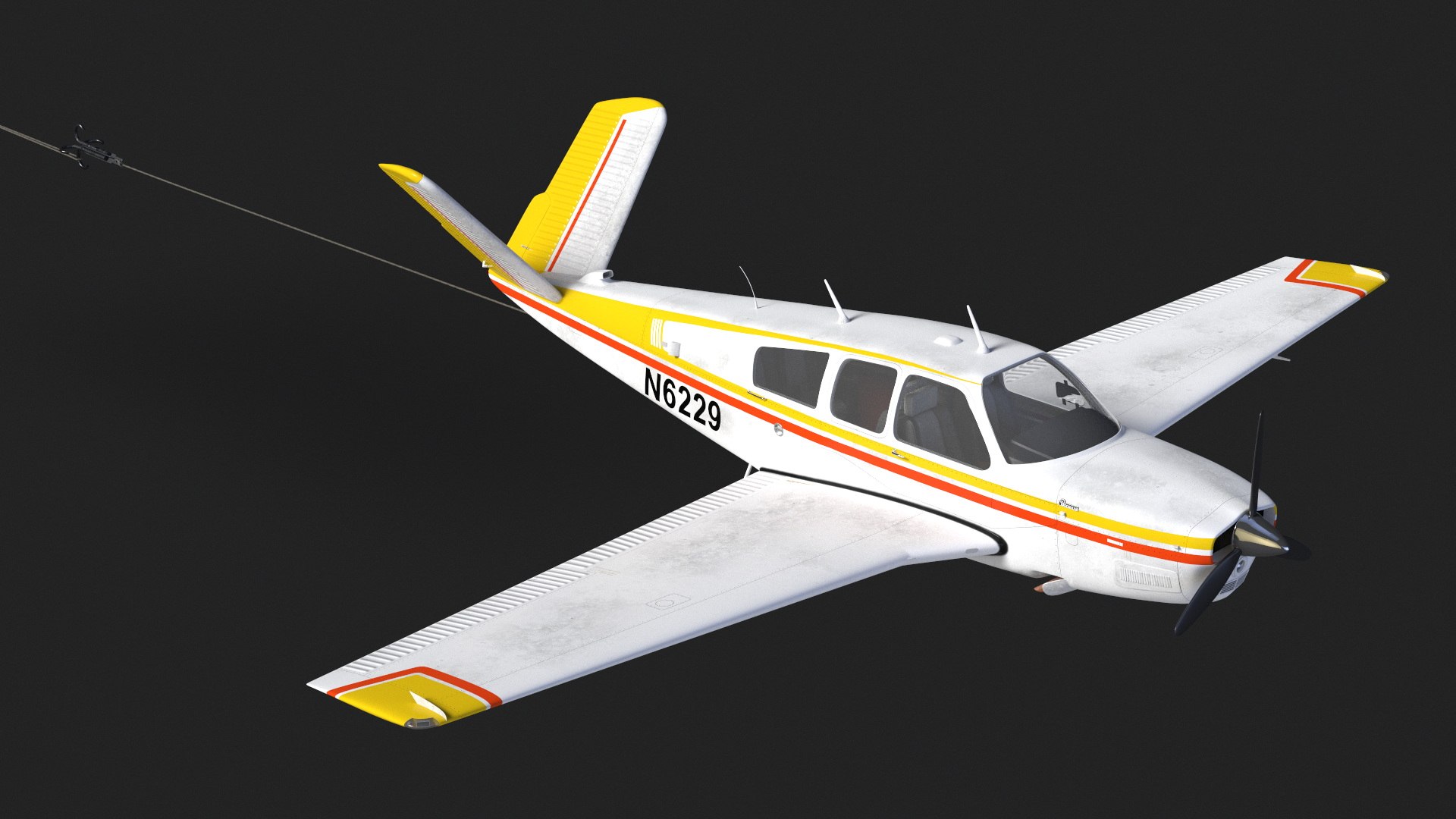 3D Aircraft Beechcraft Bonanza With Small Aerial Mockup Banner ...