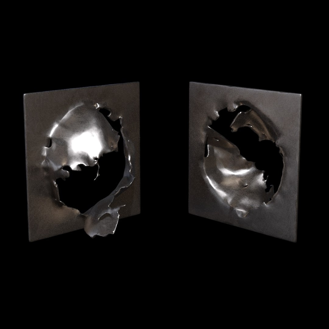 3D Bullet Holes Metal Model - TurboSquid 1641170