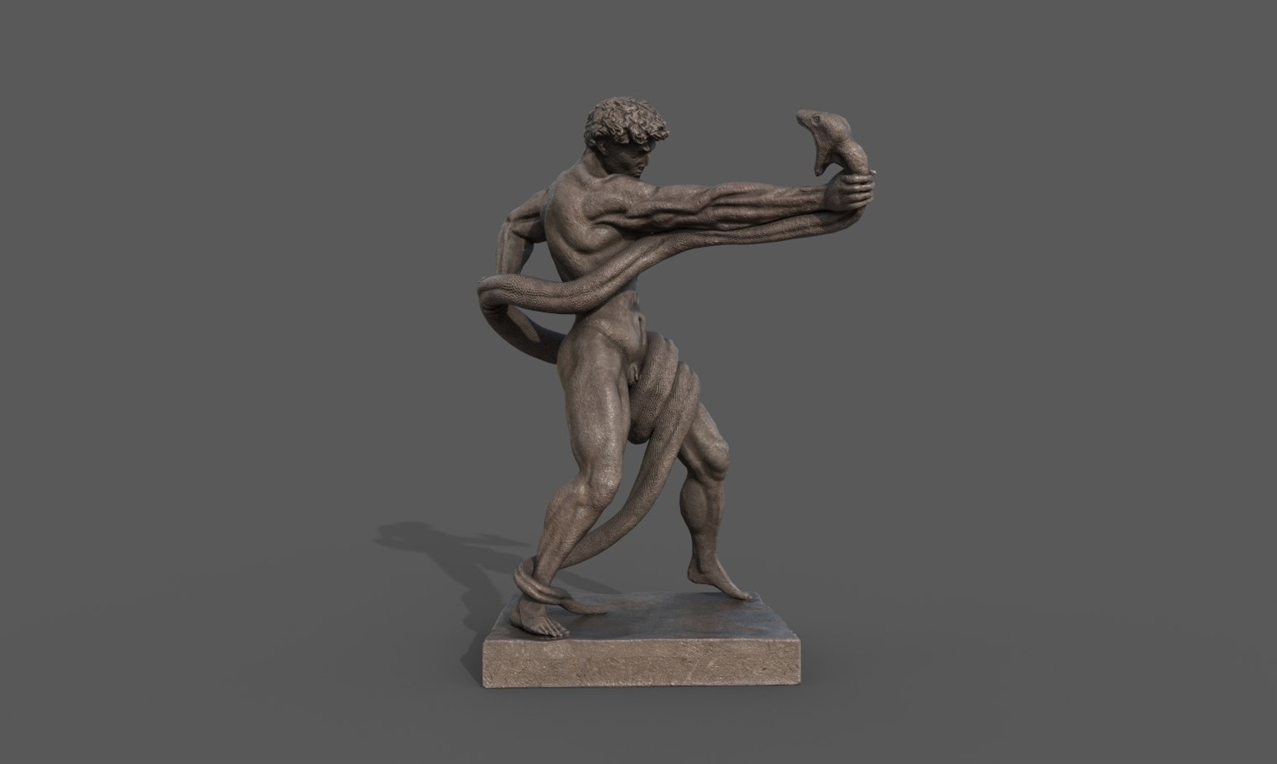Statue Of Athlete Wrestling A Python 3D Model - TurboSquid 1824950