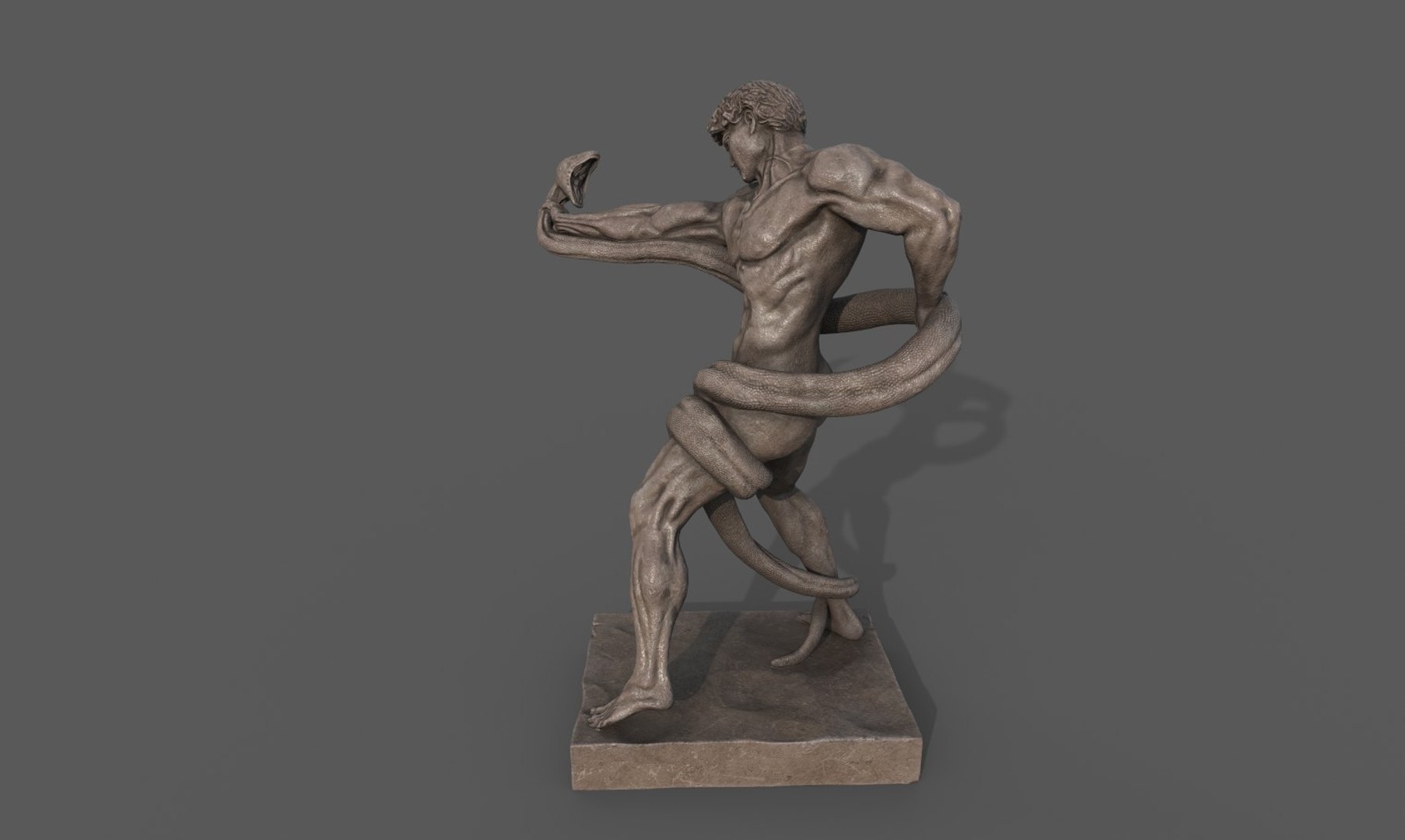 Statue Of Athlete Wrestling A Python 3D Model - TurboSquid 1824950
