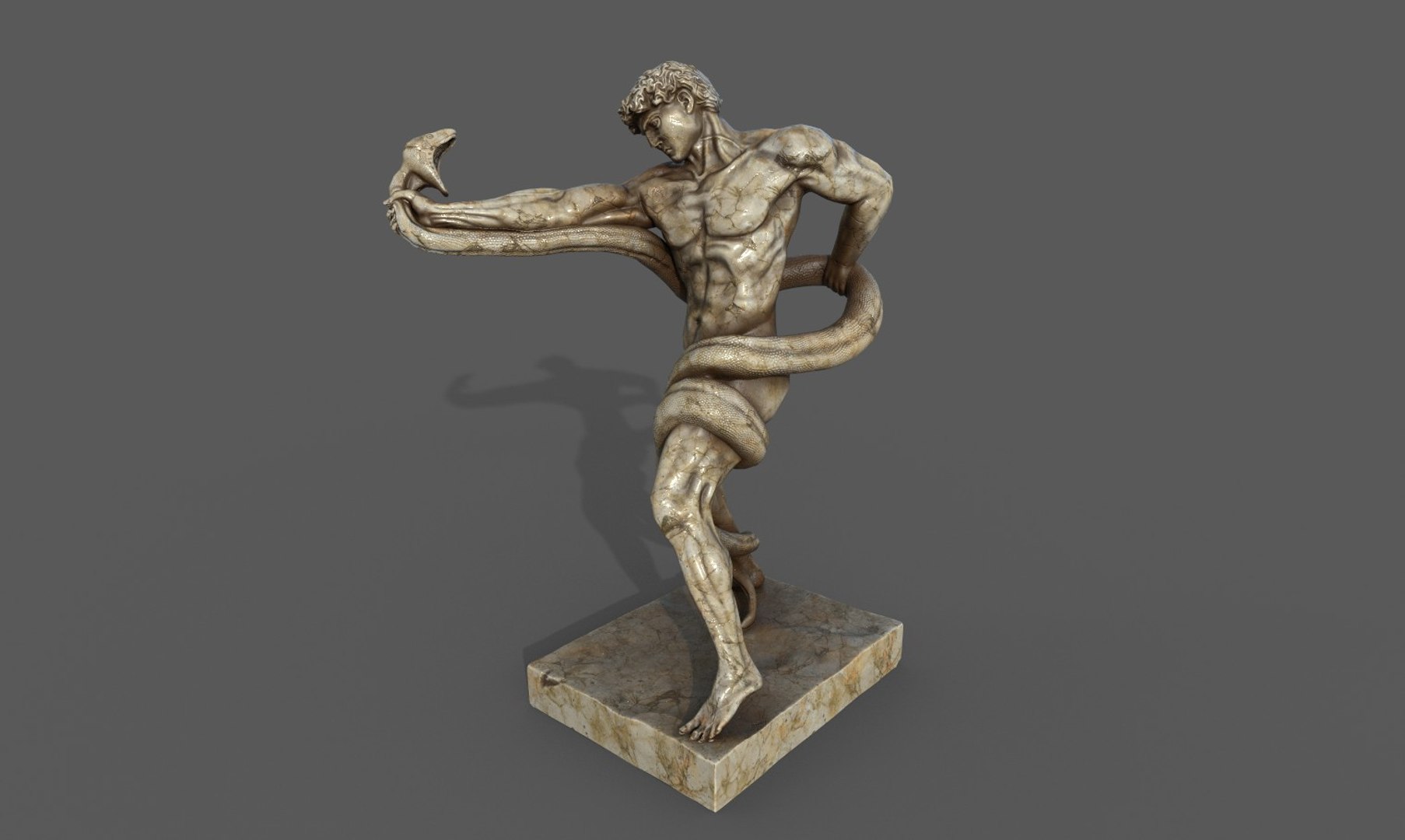 Statue Of Athlete Wrestling A Python 3D Model - TurboSquid 1824950
